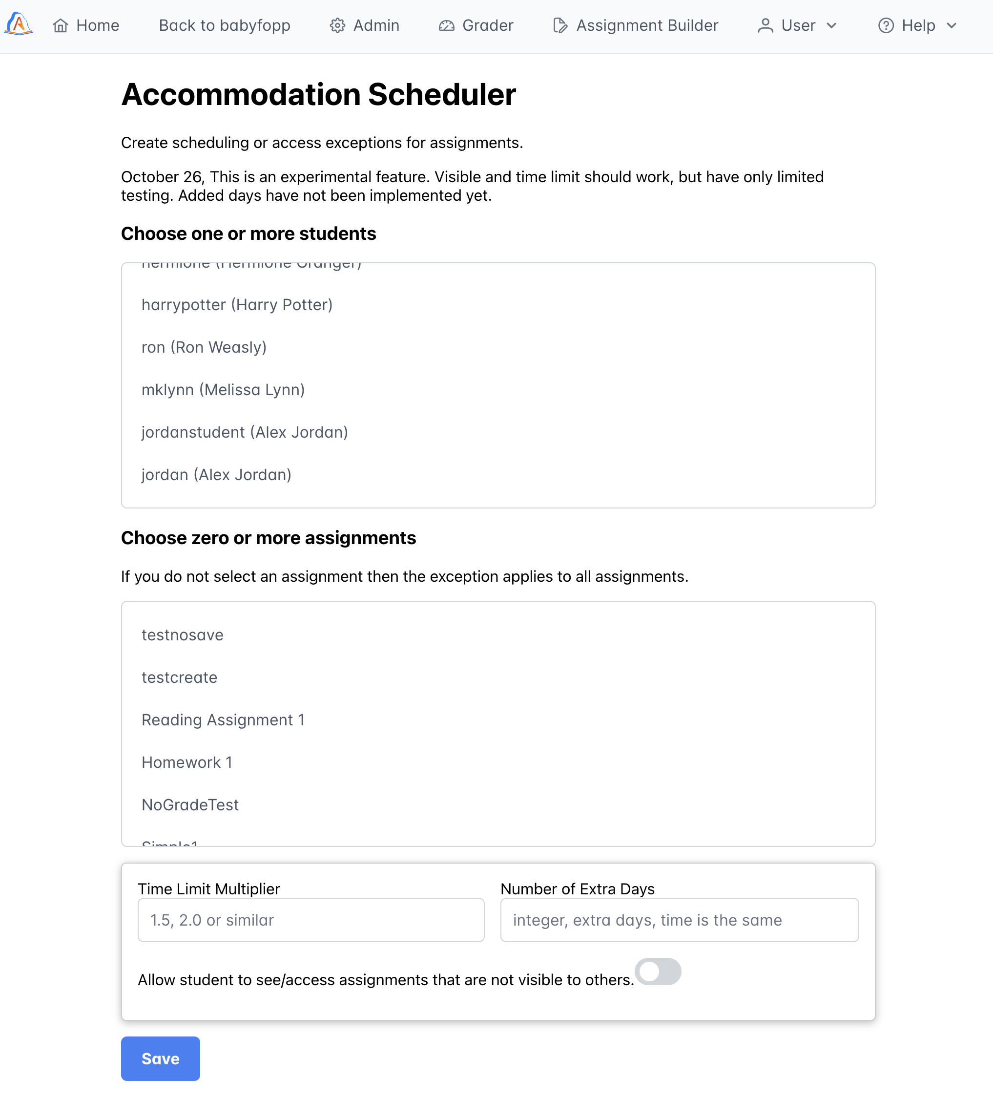 Working with Assignments